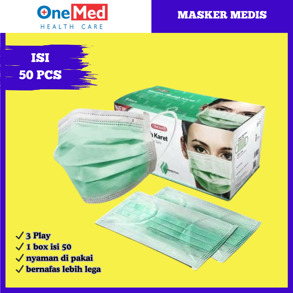 Jual ONEMED - Masker 3 Ply Earloop Medis One Med | Shopee Indonesia