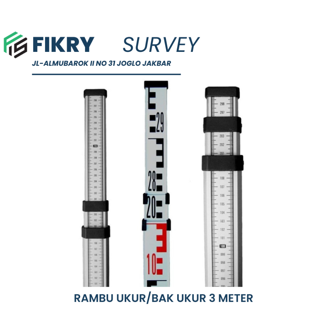 Jual Rambu ukur 3 meter/Bak ukur garis Theodolite dan waterpas | Shopee ...