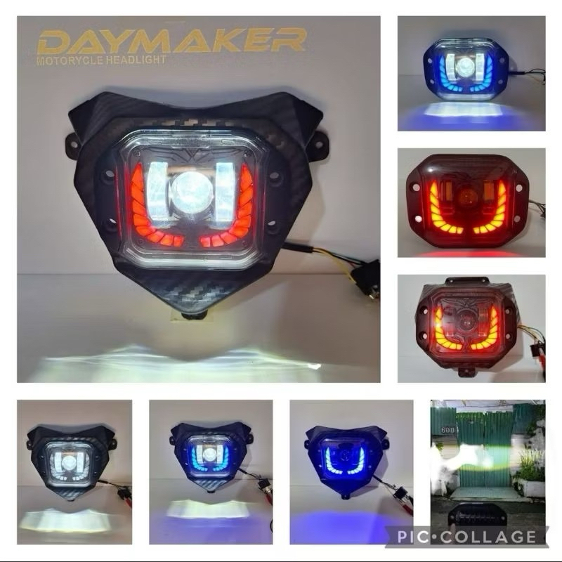 Jual lampu depan klx crf wr daymaker casing almu set cover carbon pnp ...