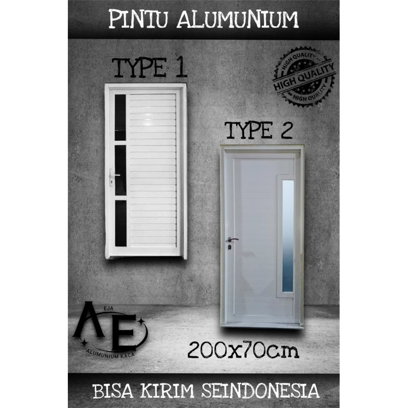 Jual PINTU ALUMUNIUM KACA SPANREL 200x70,80,90 (bisa custom ukuran) | Shopee Indonesia