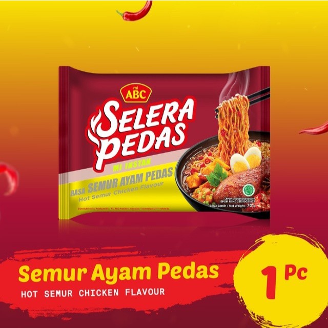 Jual Mi ABC Selera Pedas Rasa Semur Ayam Pedas 70 gr | Shopee Indonesia