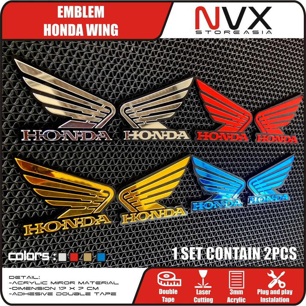 Jual EMBLEM HONDA WINGS 2PCS STICKER TIMBUL EMBLEM HONDA EMBLEM MOTOR ...