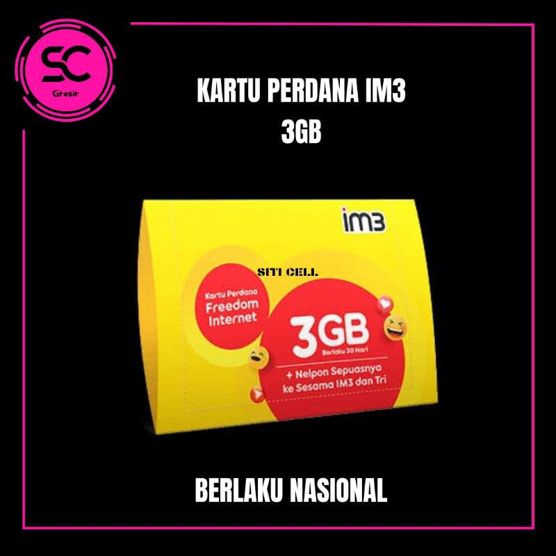 Jual Kartu Perdana Freedom Internet Indosat IM3 3GB 30 Hari | Shopee ...