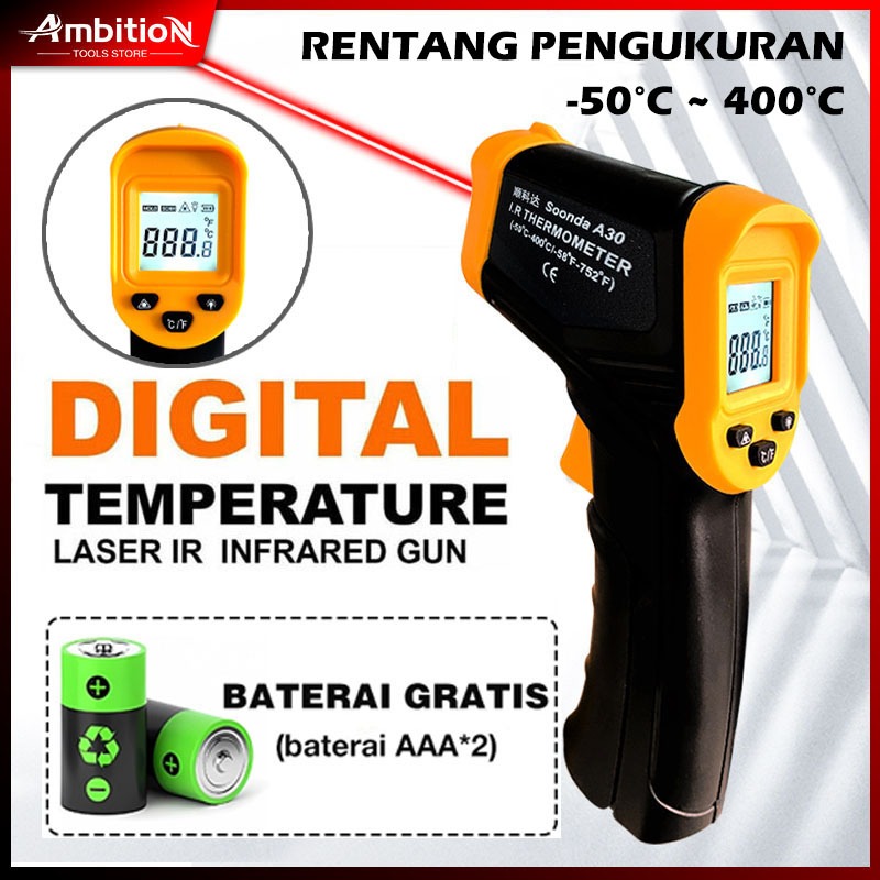 Jual [Ready]Non contact Digital Infrared Thermometer Laser IR ...