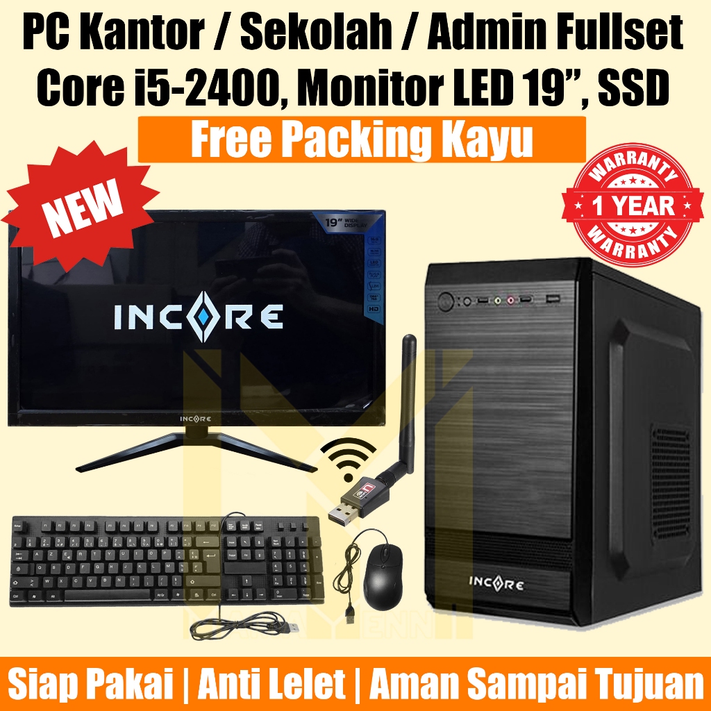 Jual PC Rakitan Kantor Core i5 Monitor 19" RAM 16GB SSD / Paket Komputer/CPU Office/Kasir/Admin ...