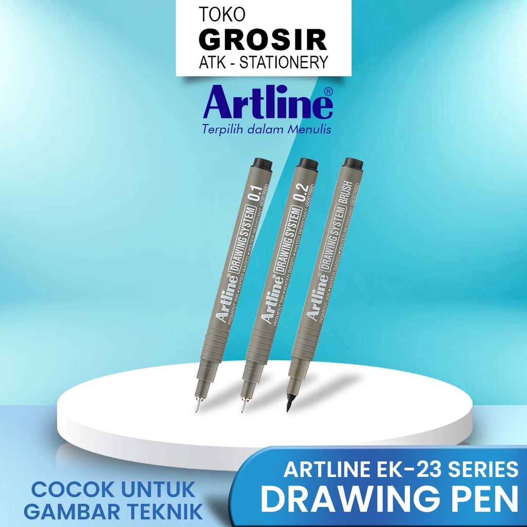 Jual (LIVE) Drawing Pen ARTLINE 0.05 0.1 - 0.6 0.8 Brush Pulpen Pena ...