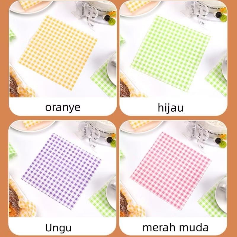 Jual 18x18cm 50lembar wax paper/ baking paper motif kertas kue alas kue ...