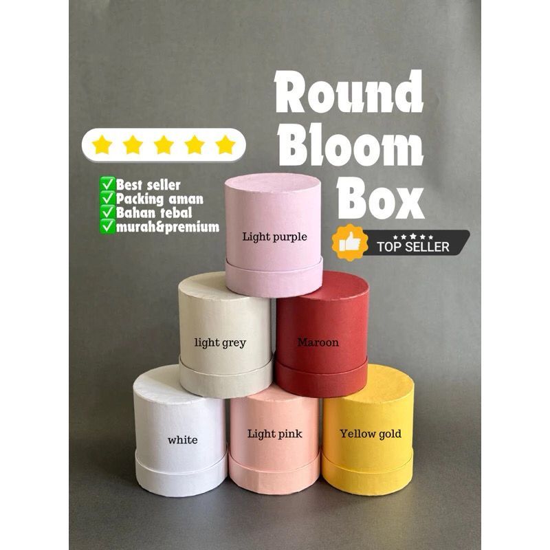 Jual Round Bloom box DIAMETER 11 CM buket balon Bloom box rangkaian bunga Box flowers | Shopee ...