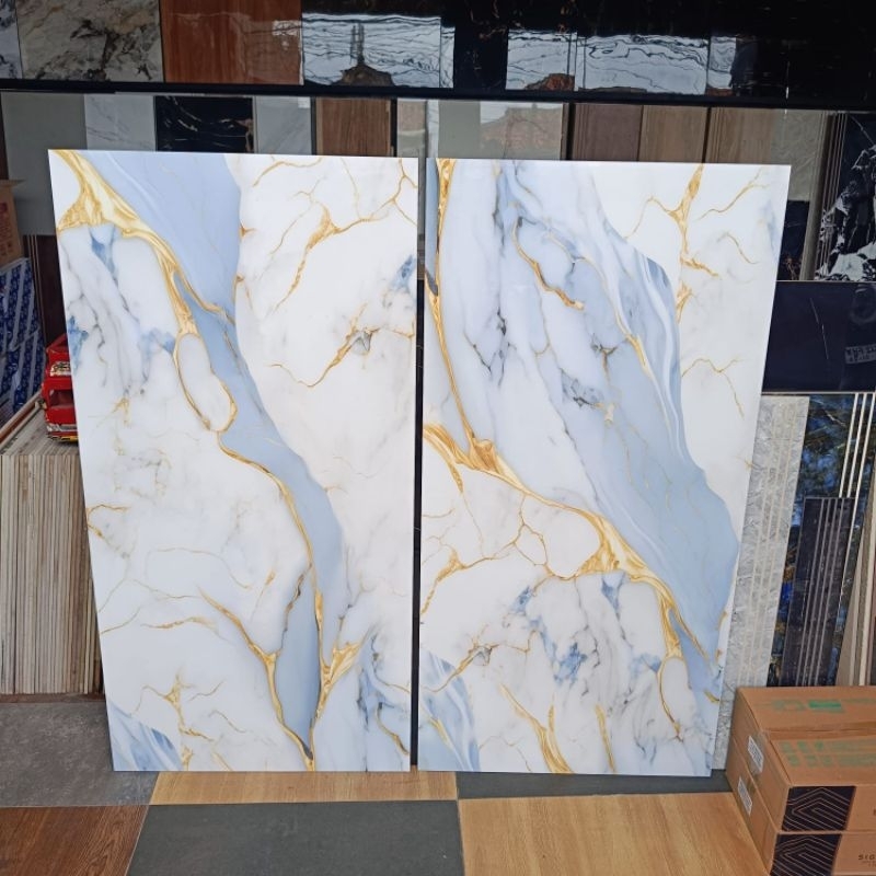 Jual granit lantai glosy uk 60x120 corak marmer | Shopee Indonesia