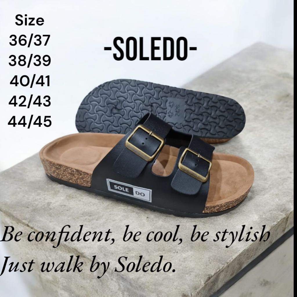 Jual Sandal selop pria bahan kulit ringan dan lentur sol lebar ukuran ...