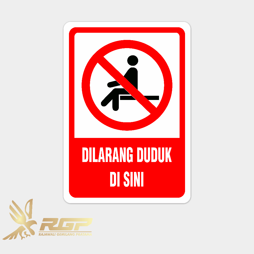 Jual Rambu Dilarang Duduk Disini - Plat Alumunium | Shopee Indonesia