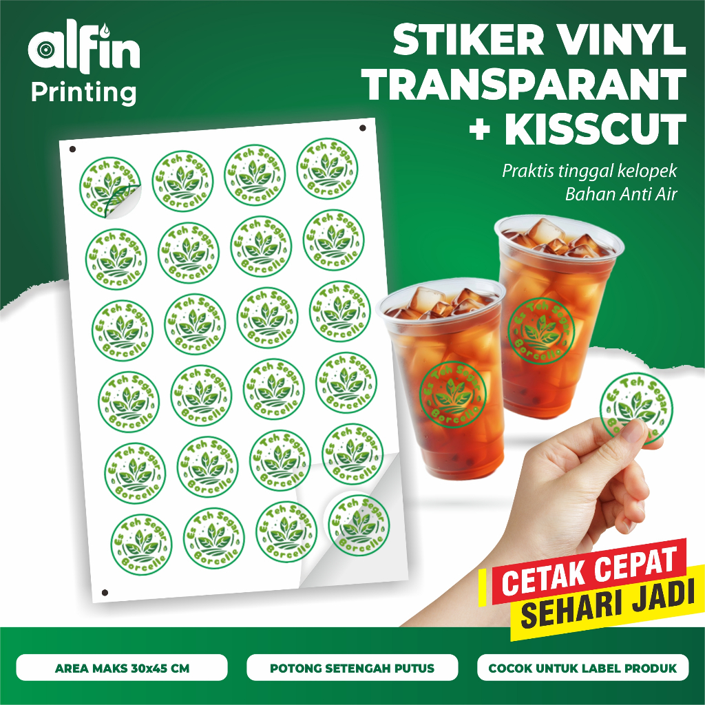 Jual KISS CUT A3+ STIKER TRANSPARAN l stiker cutting l stiker label ...