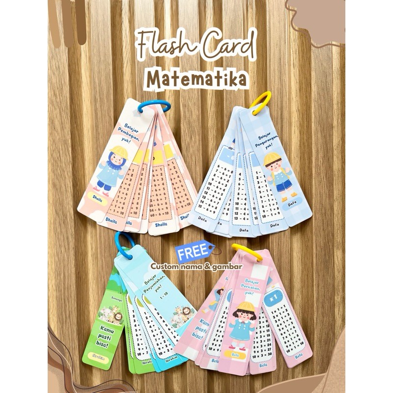 Jual Flash card perkalian pembagian pengurangan penjumlahan/Flash card ...