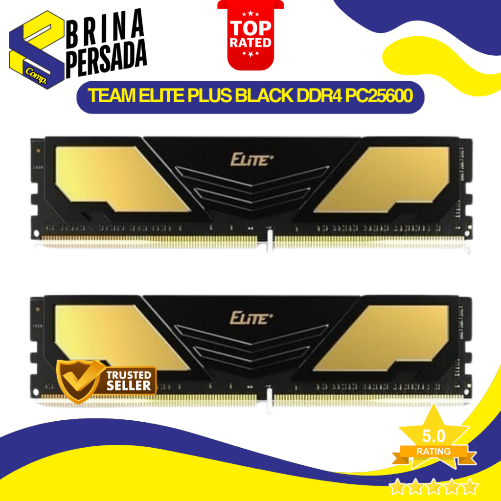 Jual Team Elite Plus Black DDR4 PC25600 3200Mhz Dual Channel 16GB (2x8GB) | Shopee Indonesia