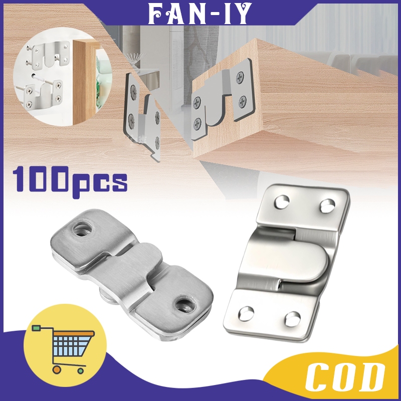 Jual 100Pcs Braket Ambalan Bracket E Plat Gantung Meja Pigura Type E Bracket Wall Panel | Shopee ...