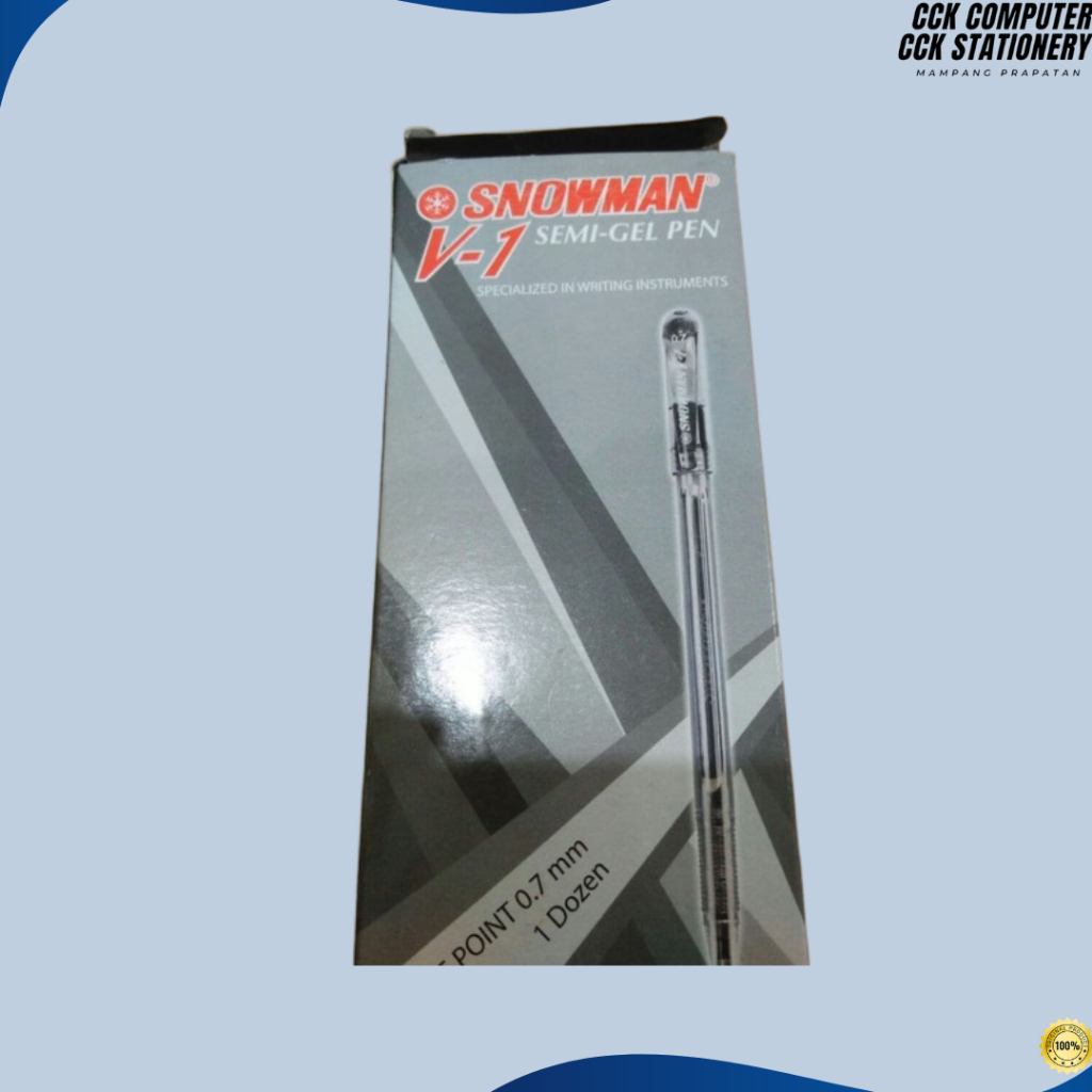 Jual Pulpen Snowman V1 Semi Gel Pen Hitam 0.7mm 1 Lusin | Shopee Indonesia
