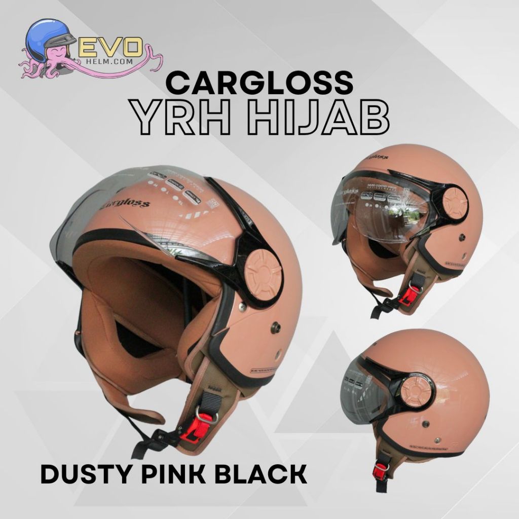 Jual HELM CARGLOSS YRH HIJAB ORIGINAL HELM WANITA HIJAB HALF FACE BUAT ...