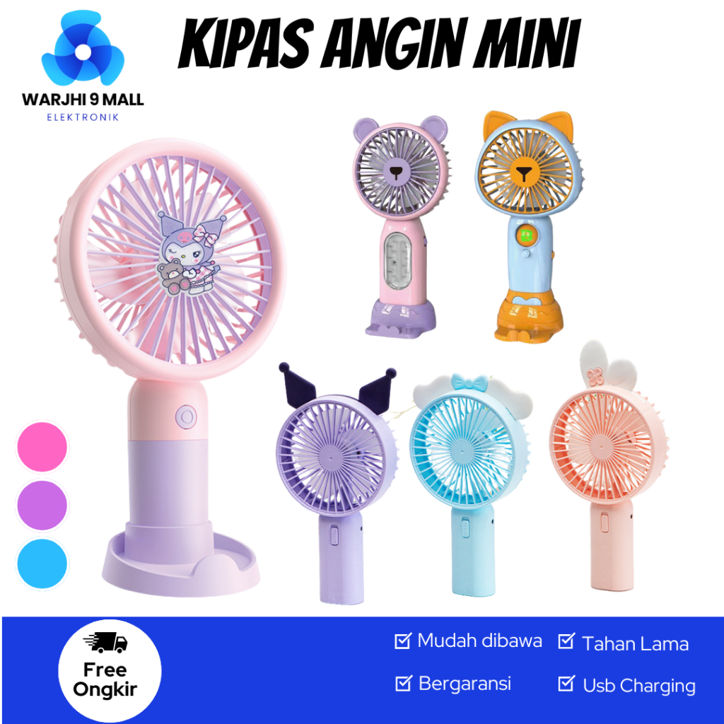 Jual Kipas Angin Mini USB Rechargeable Mini Fan Kipas Portabel dan Daya ...