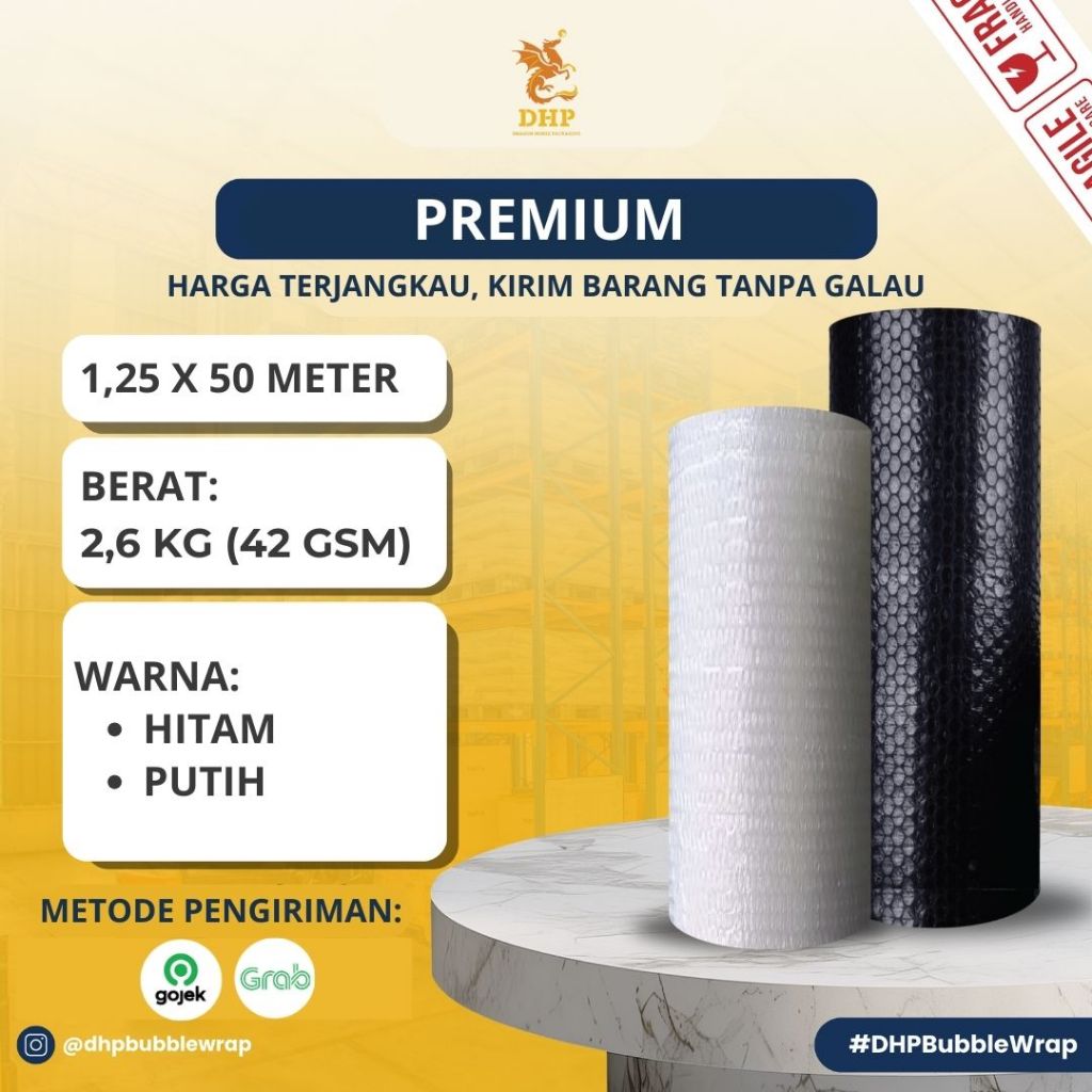 Jual Bubble Wrap Core 1Roll 1,25 Meter x 50 Meter - Premium 2,6 KG (42 ...