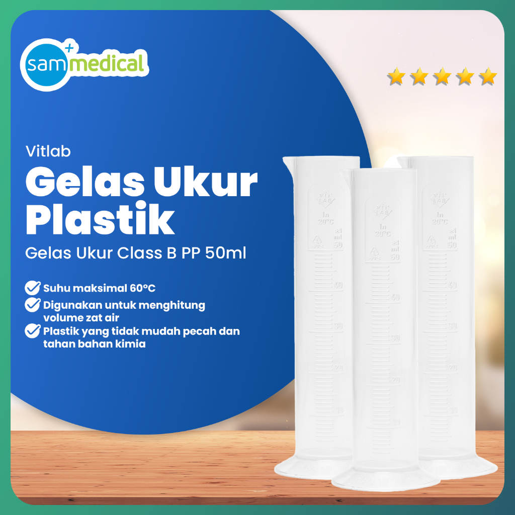 Jual Vitlab Gelas Ukur Plastik Class B PP / Gelas Ukur Laboraturium / Gelas Takar / Alat ...