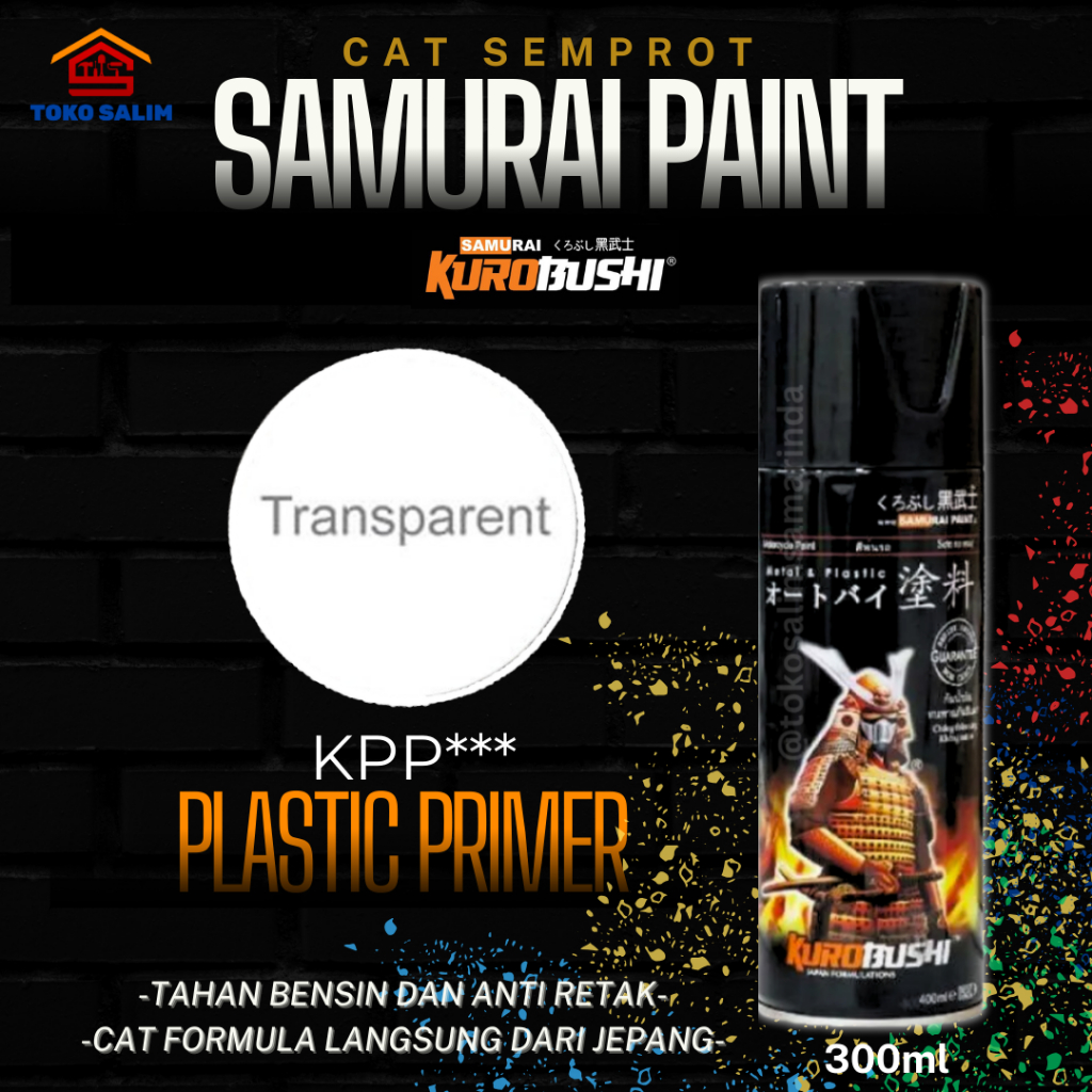 Jual Cat Semprot Samuraipaint / Pilox Samurai Paint Plastic Primer / #KPP★★★ / 300 ML | Shopee ...