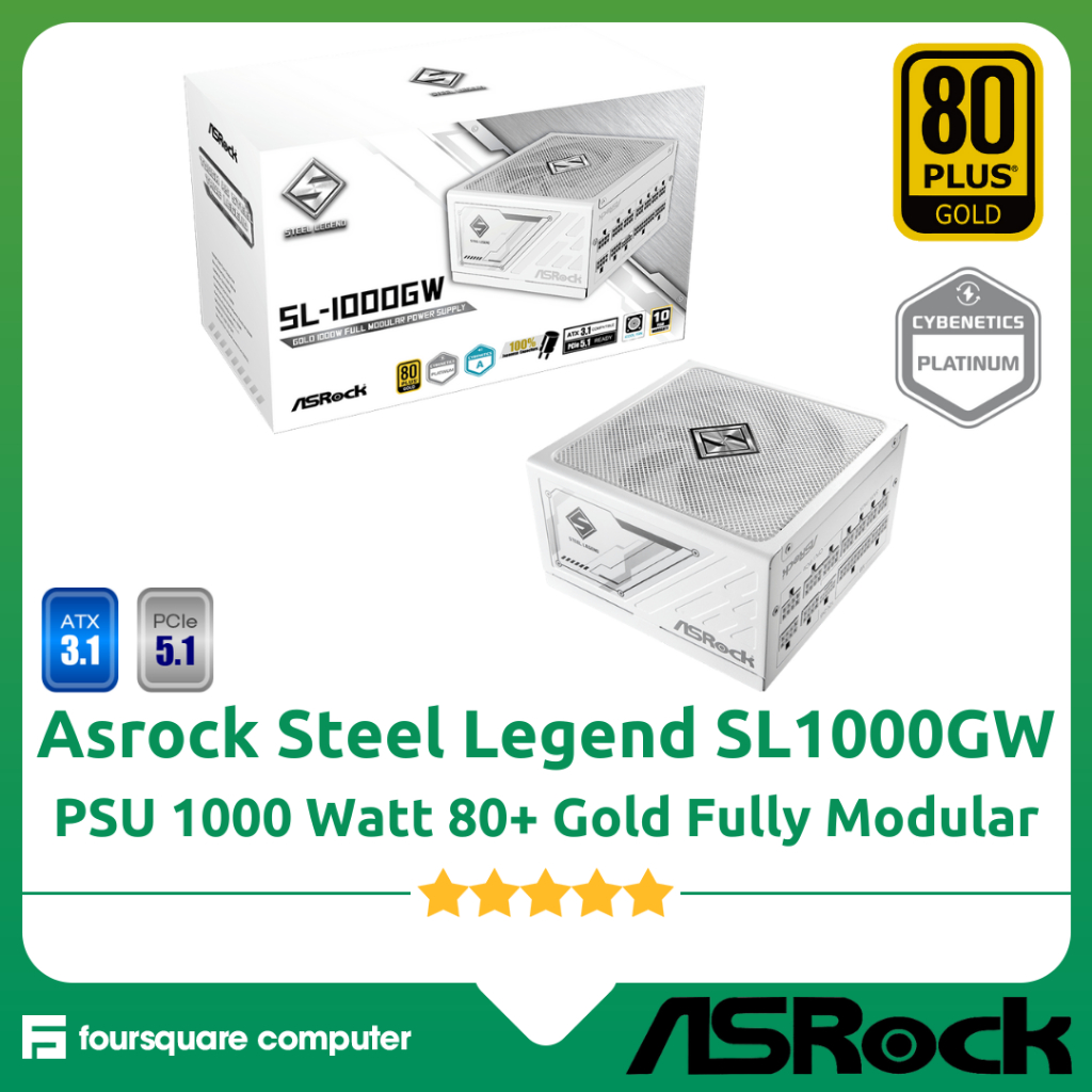 Jual Asrock Steel Legend SL-1000GW - PSU 1000 Watt 80 Plus Gold Full ...