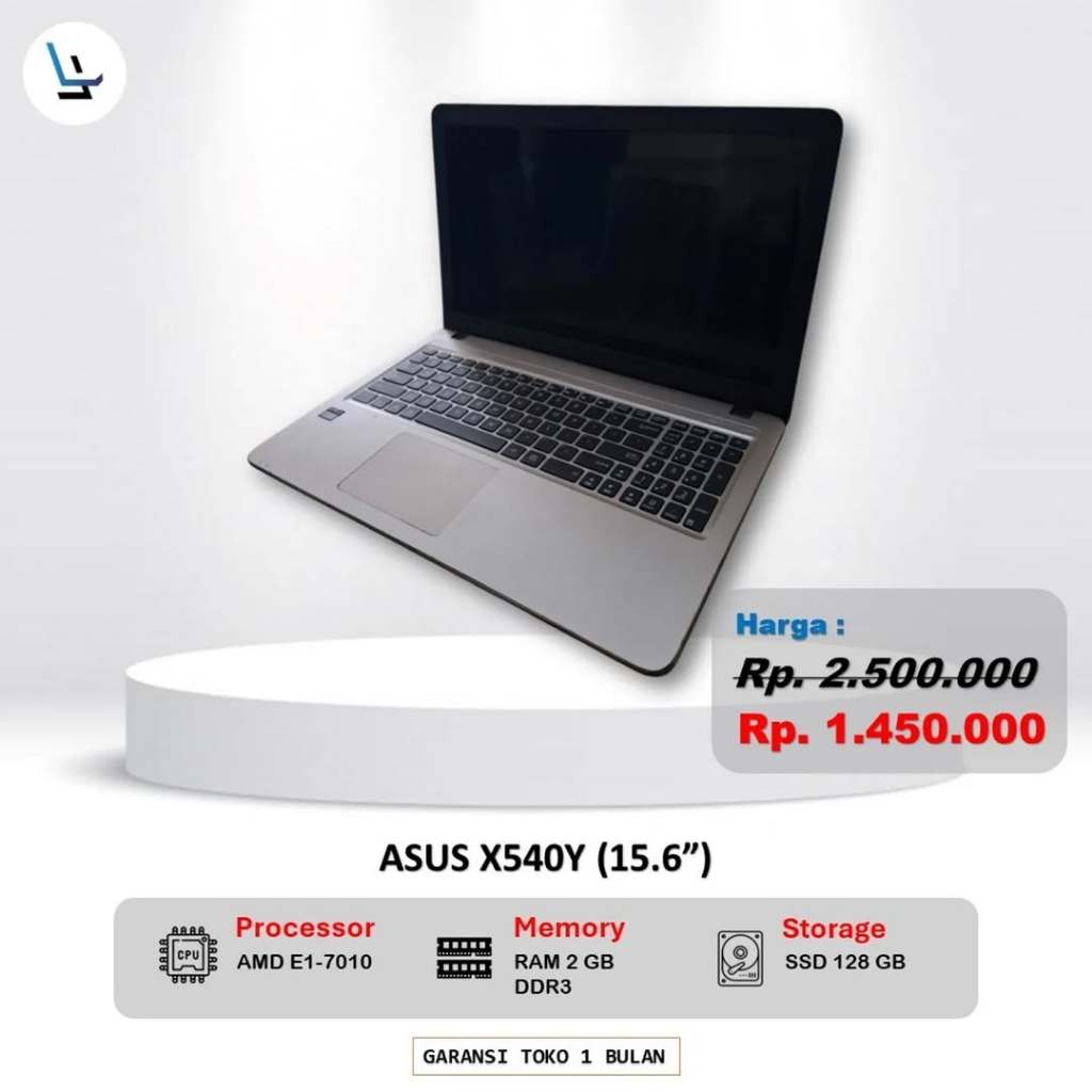 Jual LAPTOP ASUS X540Y / RAM 2GB / SSD 128GB / 15.6 INCH | Shopee Indonesia