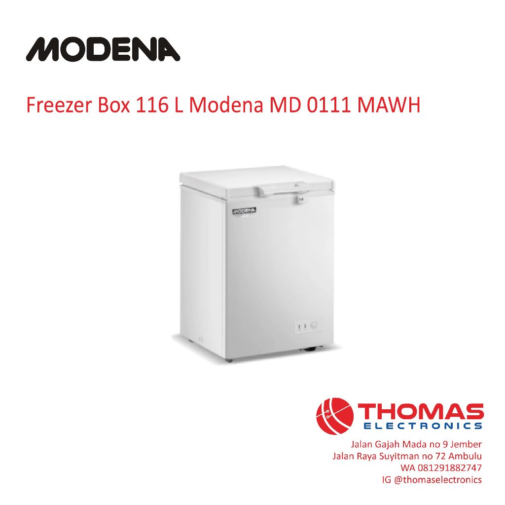 Jual Chest Freezer Box 116 Liter Modena MD0111MAWH MD 0111 MAWH ...