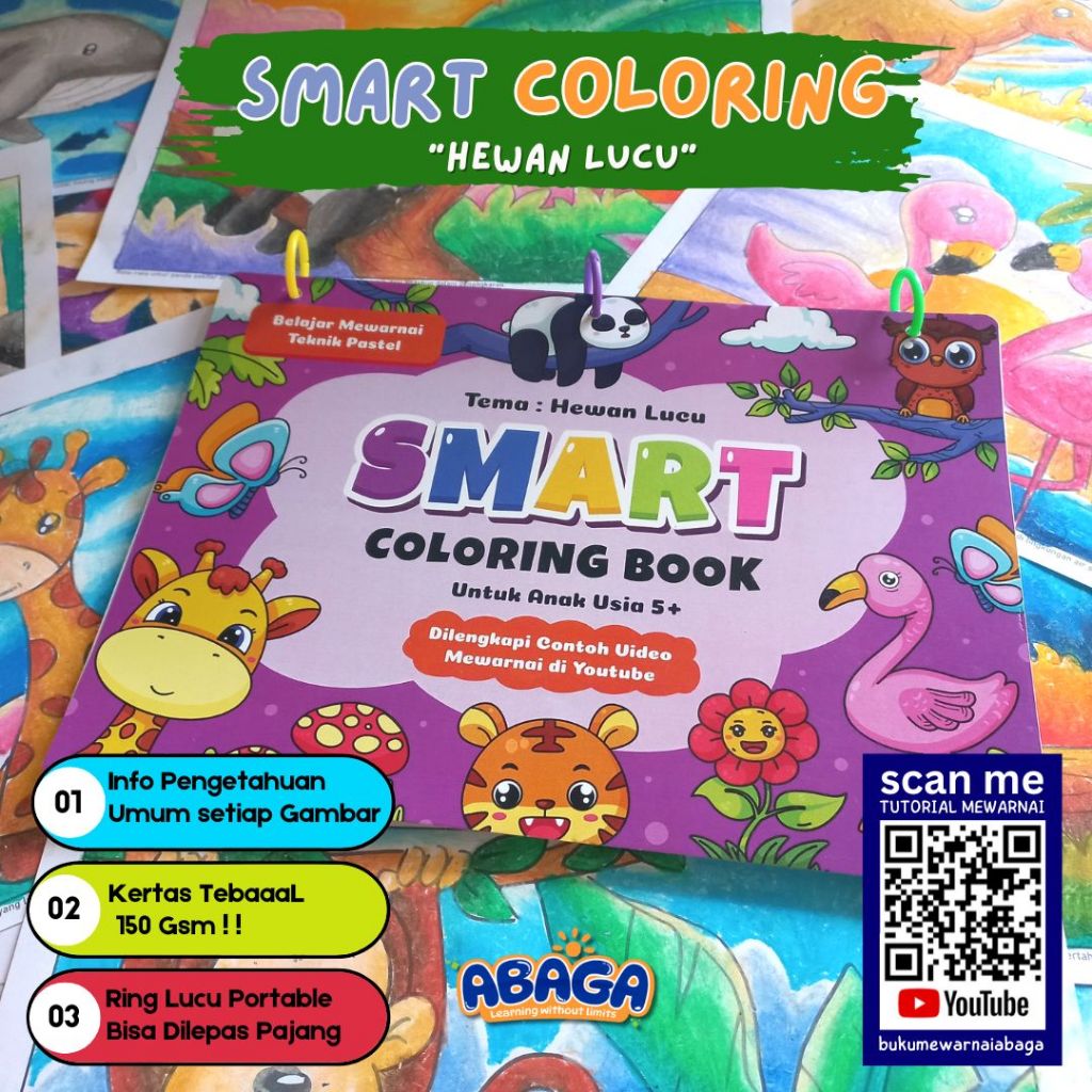 Jual Smart Coloring Book Animals Hewan/ Belajar Mewarnai Gradasi/ Buku ...