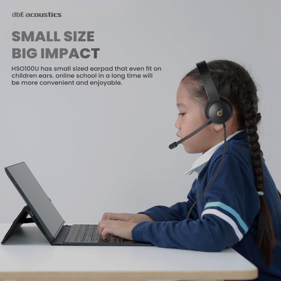 Jual DBE Headset office Headphone operator zoom meeting with microphone ...
