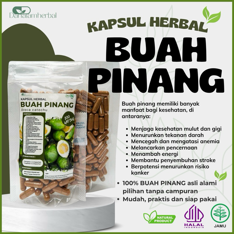 Jual Kapsul Herbal BUAH PINANG isi 100 kapsul | Kapsul Sejuta manfaat ...