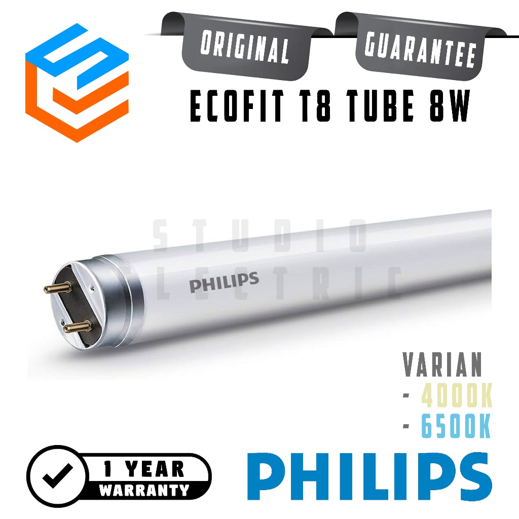 Jual Philips Lampu TL LED Tube Ecofit 8 Watt 600mm T8 Neon Putih ...