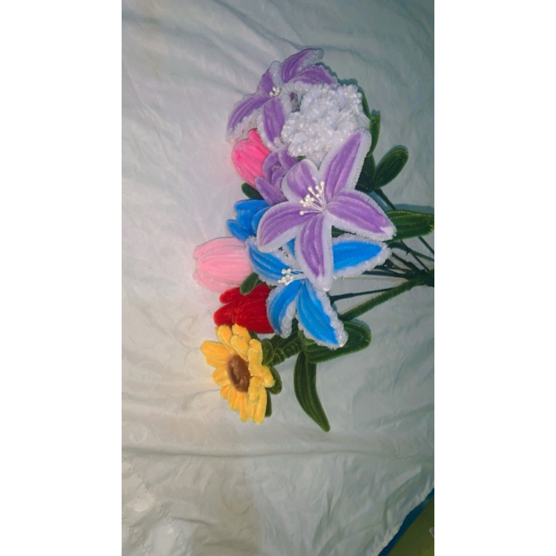 Jual Bunga Tulip/Lily/Mawar/Matahari dari kawat bulu (Minimal order ...