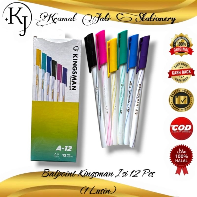 Jual Balpoint Lilin Kingsman Isi 12 Pcs (1 Lusin) | Shopee Indonesia