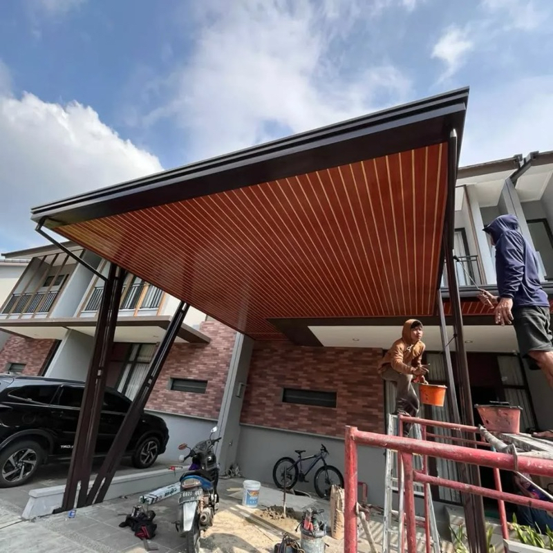 Jual Kanopi Atap Alderon Single Layer+PVC Talang Air Berprofil | Murah ...