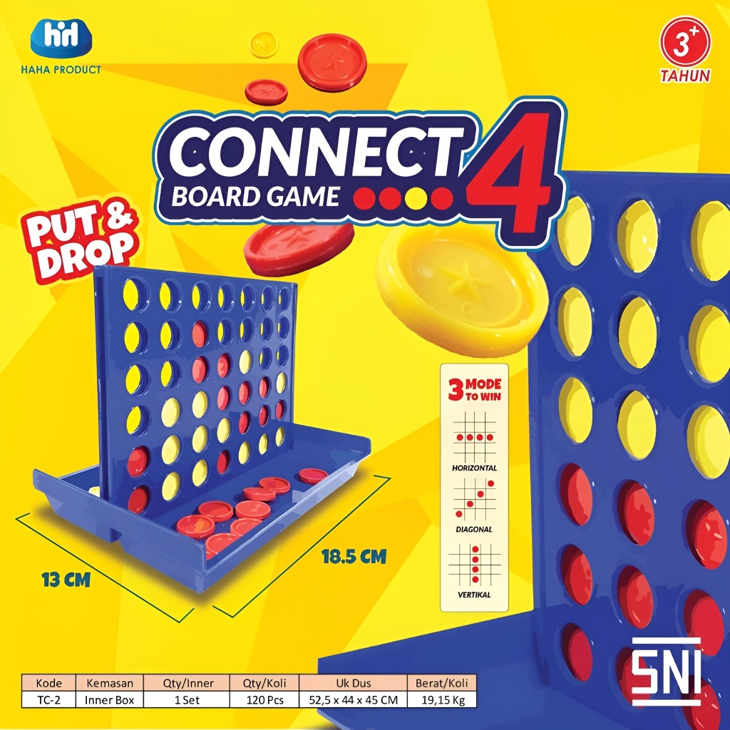 Jual Connect Four Box / Mainan Anak Interesting Board Game/ Mainan ...