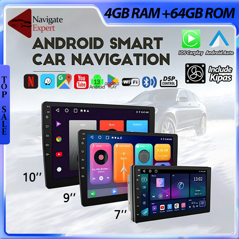 Jual 7/9/10 Inch Head Unit 4G+64G Navigasi Mobil IPS Screen Android 13 Navigasi Untuk TOYOTA ...