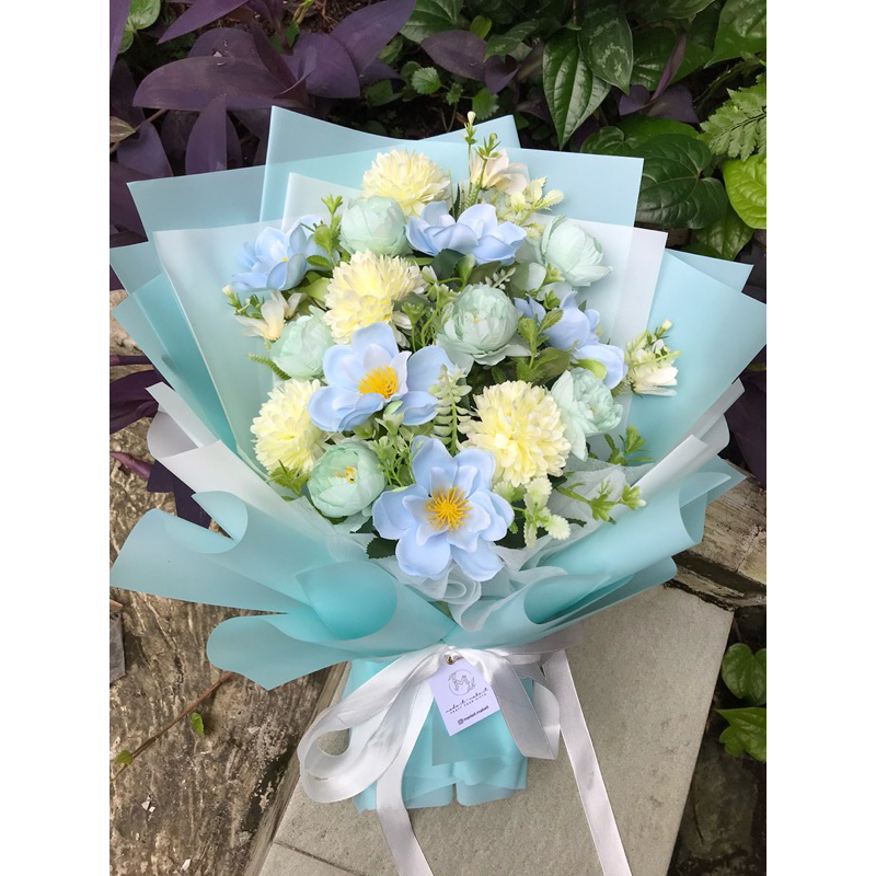 Jual BUKET BUNGA PEONY POMPOM MAGNOLIA TULIP ARTIFICIAL | PEONY TULIP ...