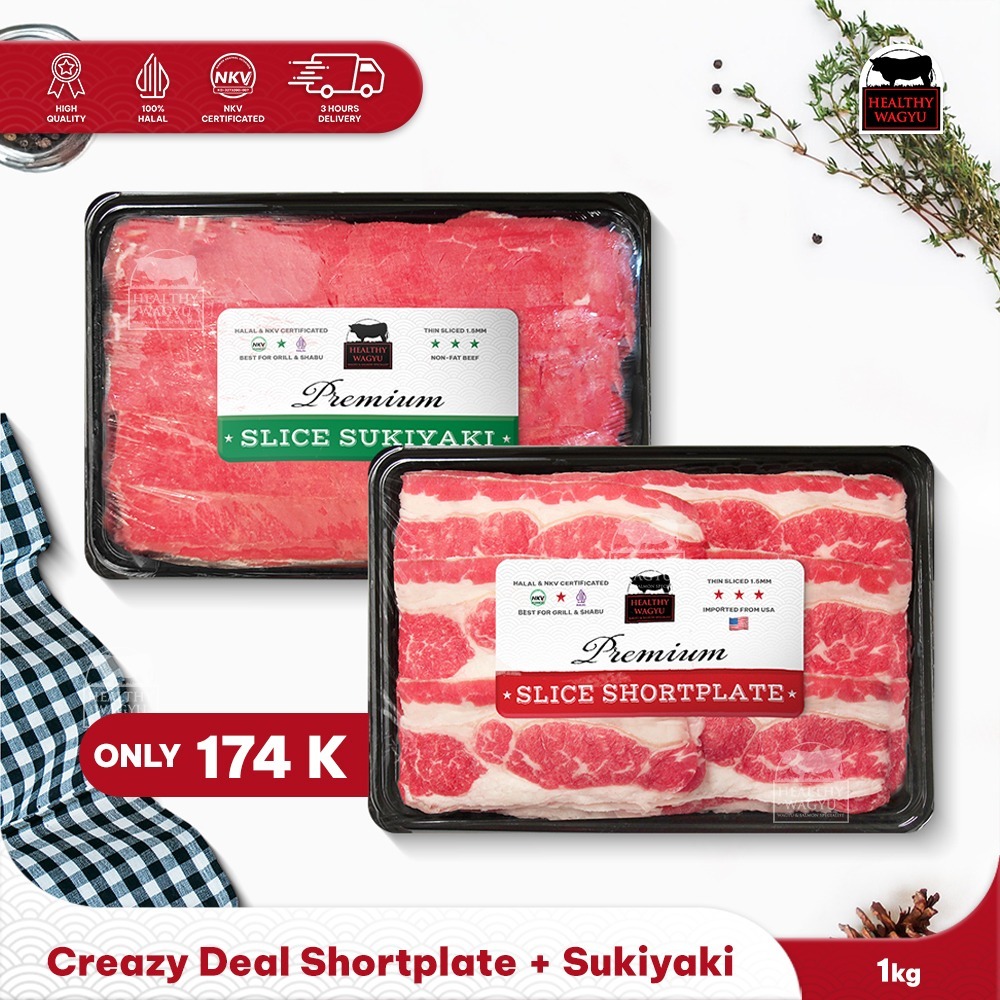 Jual Bundling US Shortplate Slice 500gr & Sukiyaki Non Fat Beef Slice ...