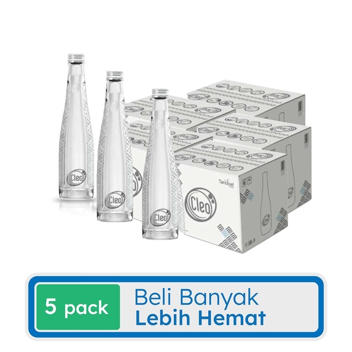 Jual [Bundle 5] Cleo Glass Mineral Water 330ml 1pack (12 pcs) | Shopee ...