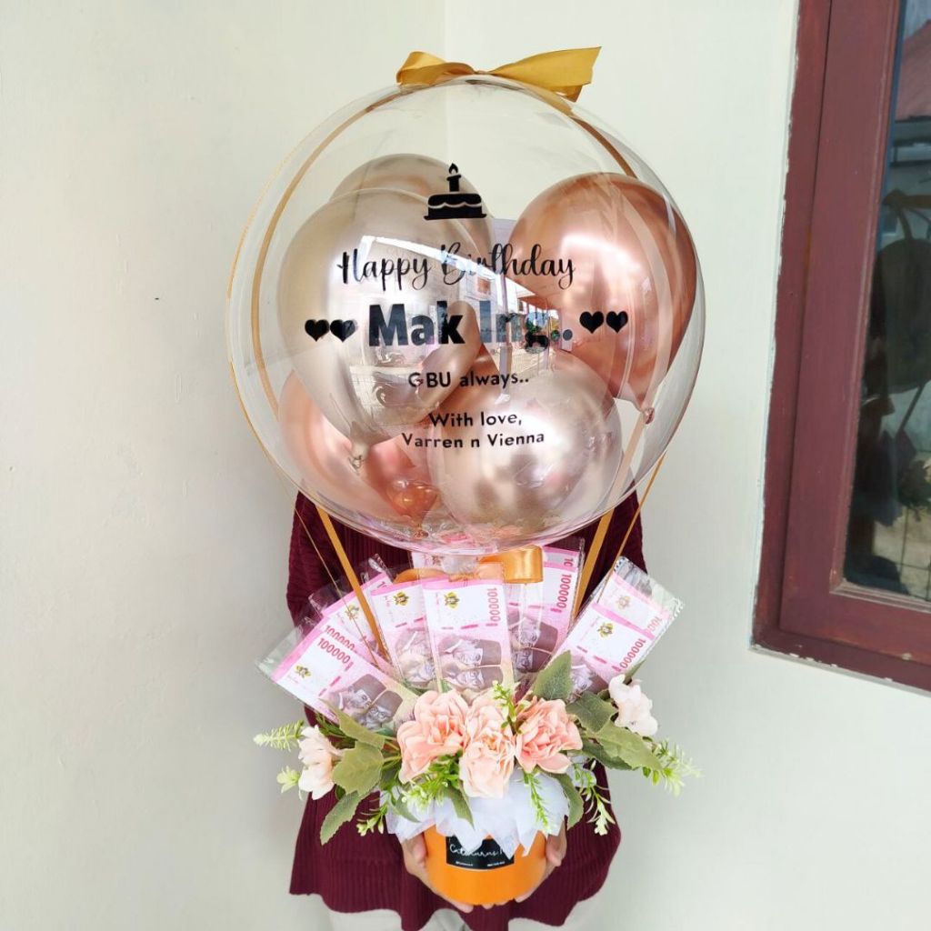Jual READY KIRIM HARI INI - Buket Balon Uang - Money Bucket + Hiasan ...