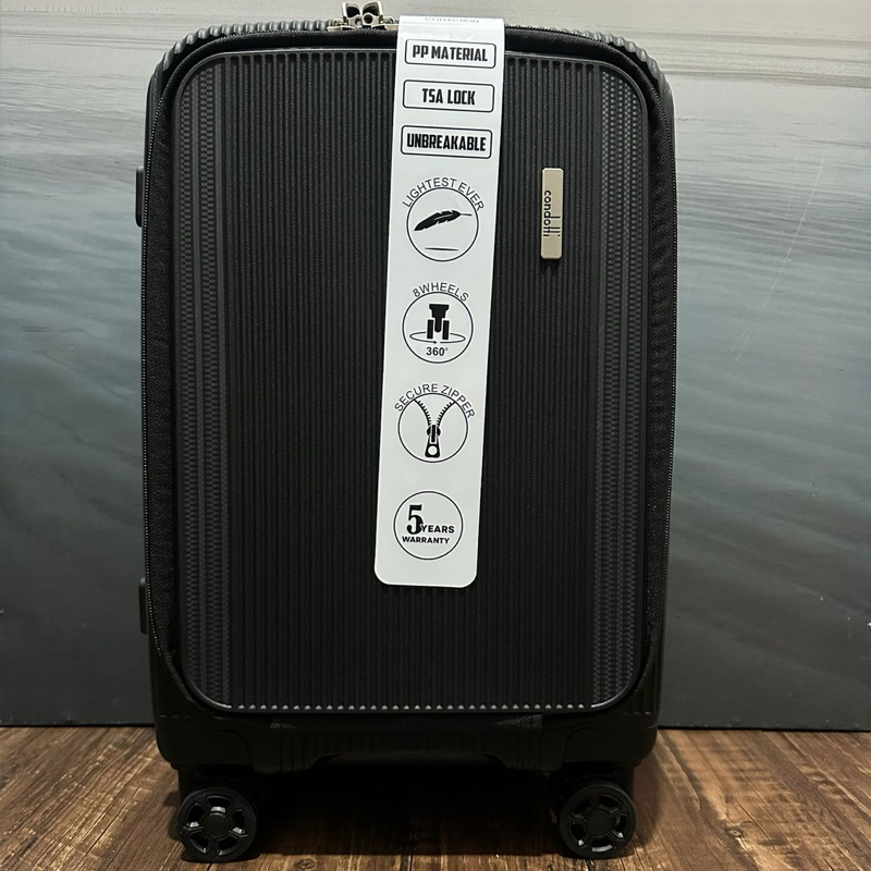 Jual Koper condotti 20inch cabin size black | Shopee Indonesia