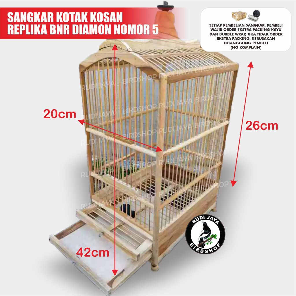 Jual SANGKAR KOTAK KOSAN REPLIKA BNR DIAMON NOMOR 5 MENTAH KAYU JATI ...