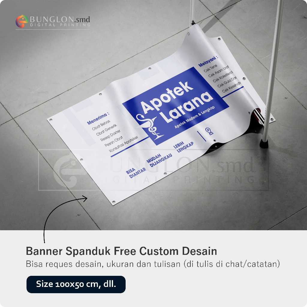 Jual PRINT CETAK SPANDUK BANNER APOTEK FREE DESAIN | Shopee Indonesia