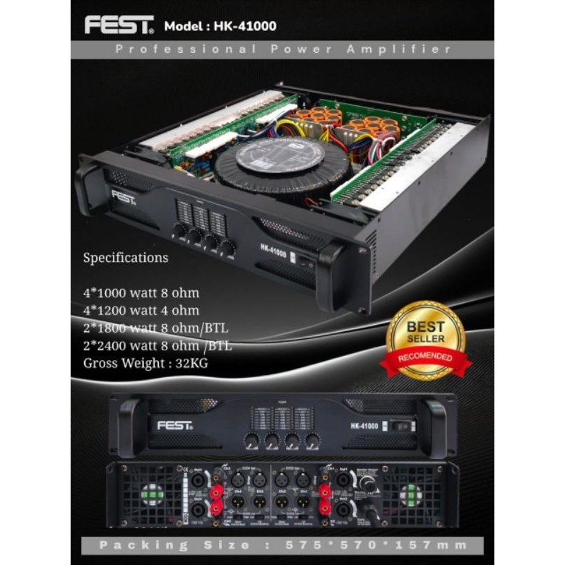 Jual POWER AMPLIFIER FEST HK41000 4CH 4X1000 WATT HK 41000 GARANSI 1 TAHUN ORIGINAL | Shopee ...