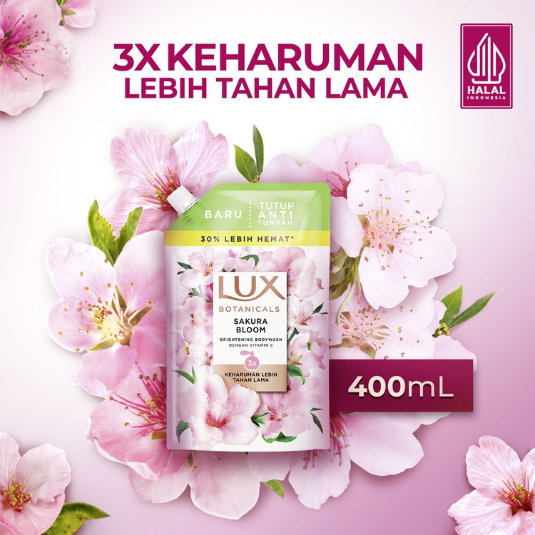Jual Lux Botanicals Sabun Mandi Cair Refill Sakura Bloom 400Ml | Shopee Indonesia