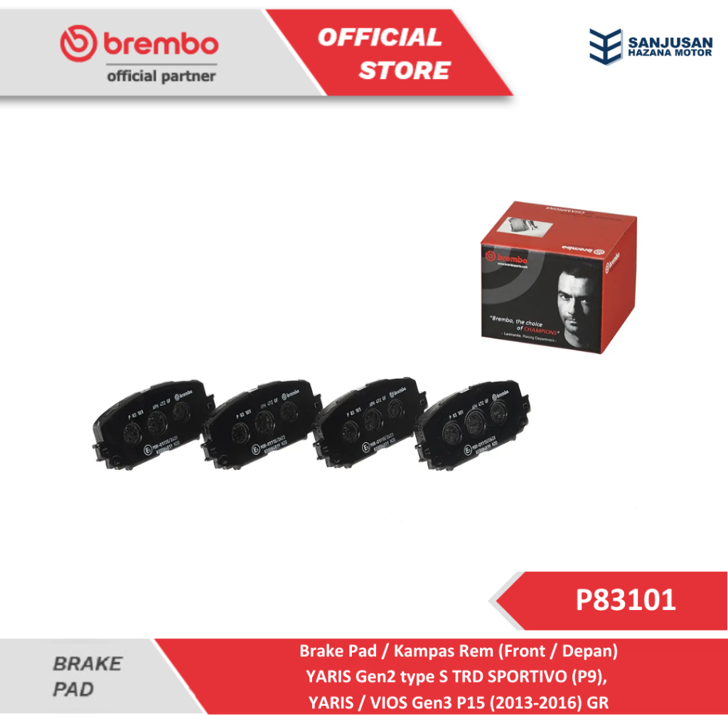 Jual Brake Pad / Kmpas Rem Brembo Yaris/Vios Gen2 P9, Gen3 P15 (F) - P83101 | Shopee Indonesia
