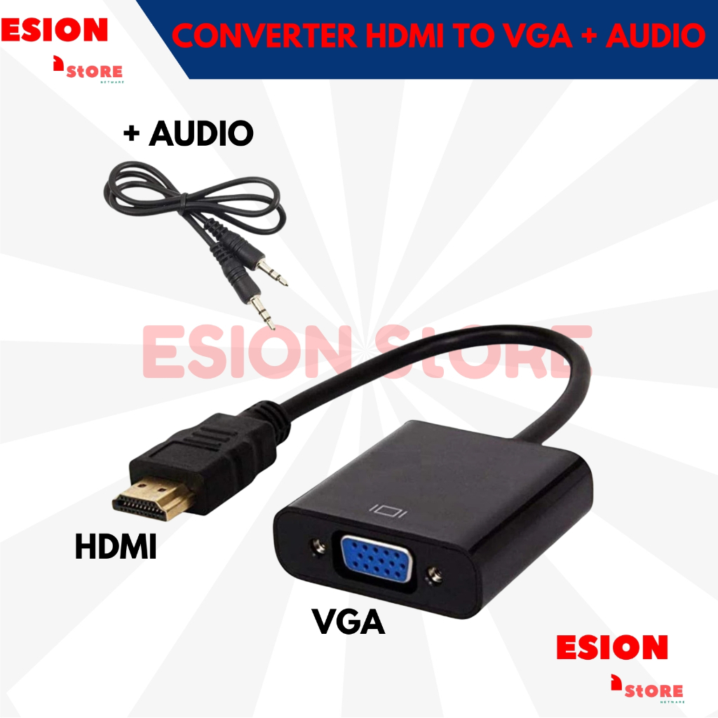 Jual Converter HDMI to VGA With Audio/ Kabel HDMI to VGA + Audio ...