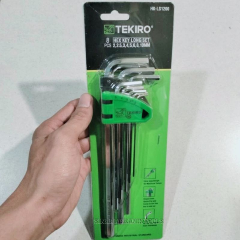 Jual Tekiro Kunci L Panjang Set 8 Pcs ( 2 - 10 mm ) | Shopee Indonesia