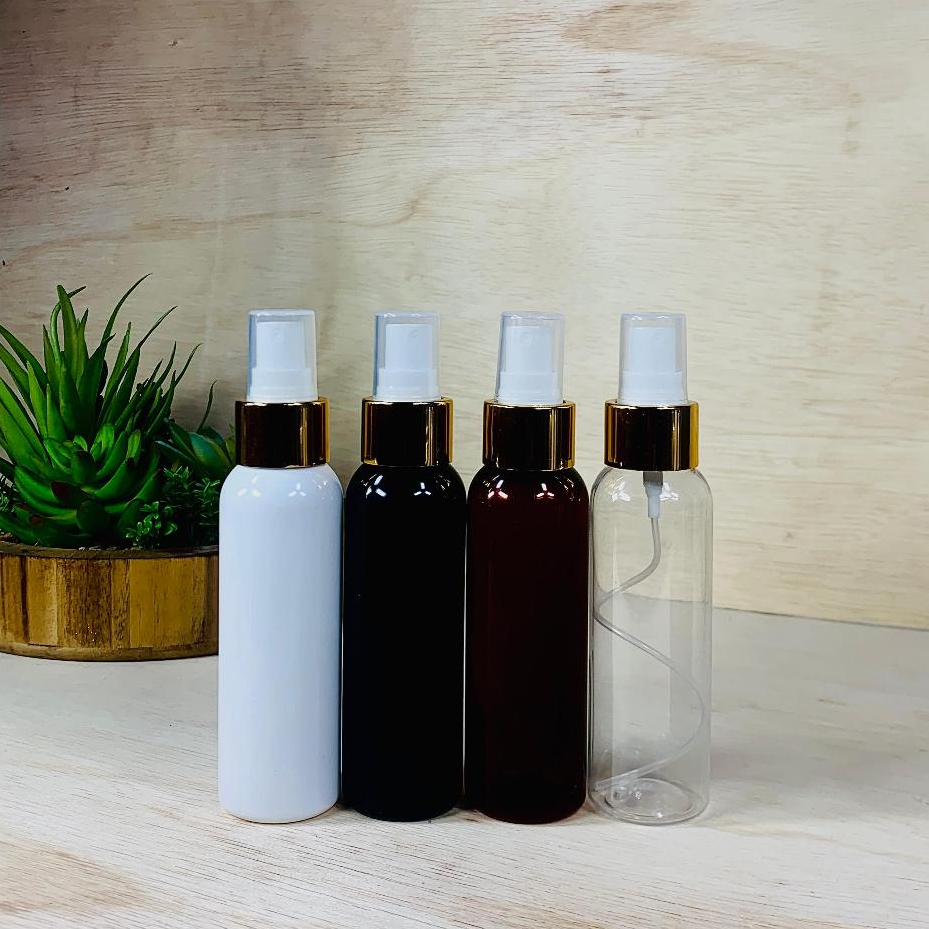 Jual Botol Spray 100 ML / Botol Pet 100 ML - Tutup Spray Gold / Botol ...